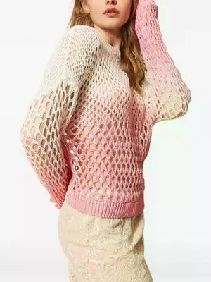 TWINSET Openwork Gradual Print Jumper - Pink