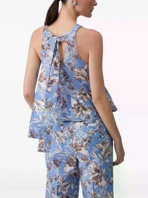 Liu Jo Poplin Top With Bow Detail - Blue
