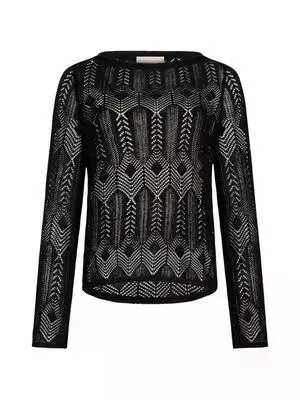 Liu Jo Openwork Crew-neck Sweater - Black