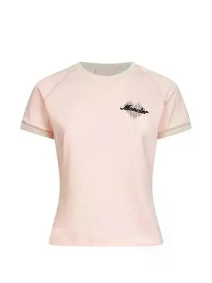 Moncler Heart-print Ribbed T-shirt - Pink