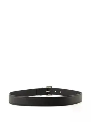 Saint Laurent Cassandre Leather Belt - Black