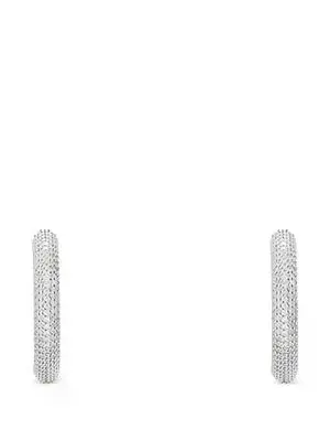 Michael Kors Logo-embellished Hoop Earrings - Silver