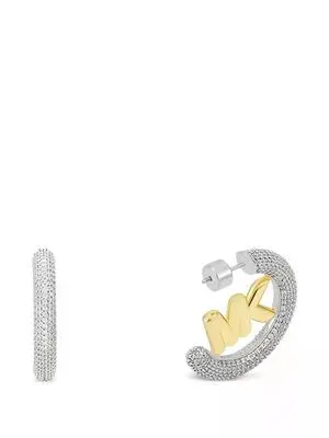 Michael Kors Logo-embellished Hoop Earrings - Silver
