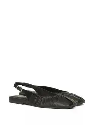 Ash Gathered Pumps With Buckle-fastening Slingback Strap - Black