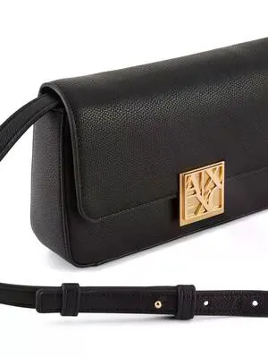 Armani Exchange Mini Logo-plaque Crossbody Bag - Black