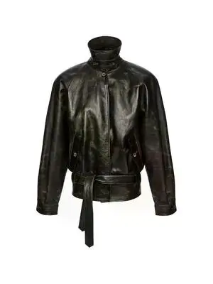 Magda Butrym Belted Stand-collar Coat - Black