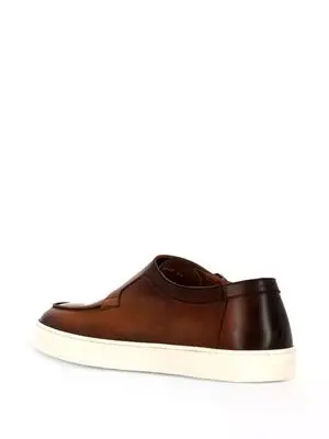 DOUCAL'S Buckle Leather Monk Shoes - Brown