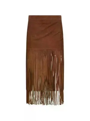 ERMANNO FIRENZE Fringed Midi Skirt