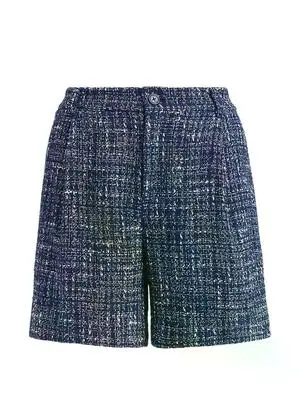 Ralph Lauren Pleated Bouclé Shorts - Blue