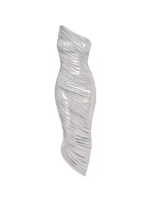 Norma Kamali One-shoulder Draped Dress - Silver