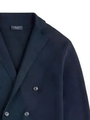 FAY Double-breasted Knit Cotton Cardigan