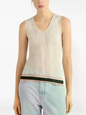 Momoni Ella Ribbed V-neck Top