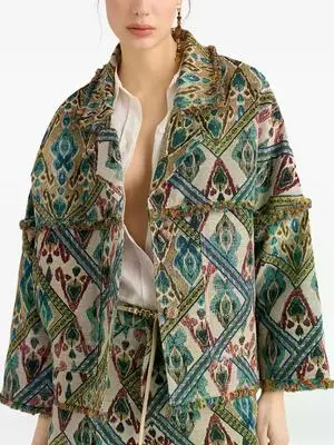 Momoni Cantadora Fringed Woven Jacket - Neutrals
