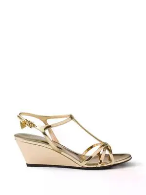 Prada Metallic Leather Sandals - Gold