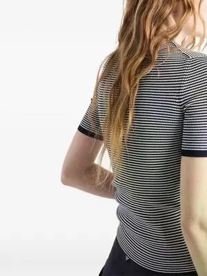 Prada Striped Silk Crew-neck Sweater