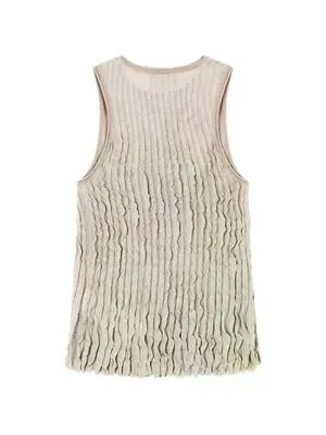 Giorgio Armani Pleated Lurex Top - Neutrals