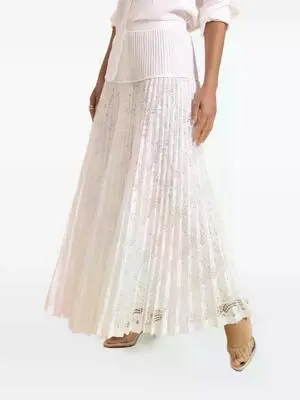 Metallic Lace Pleated Skirts