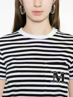 Max Mara Striped Patch Pocket T-shirt - Black