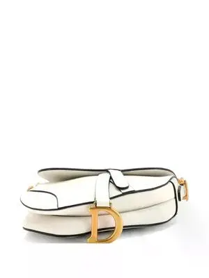 Dior Saddle Handbag Leather Mini Shoulder Bag - White