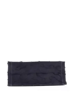Dior Camouflage Embroidered Canvas Large Tote Bag - Black
