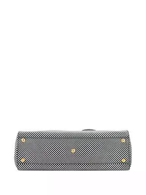 Fendi Peekaboo Regular Shoulder Bag Check Print Leather - Multicolour