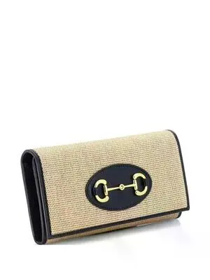 Gucci Horsebit 1955 Chain Wallet Canvas With Leather Crossbody Bag