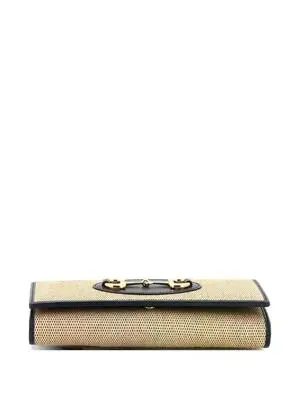Gucci Horsebit 1955 Chain Wallet Canvas With Leather Crossbody Bag