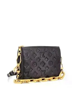 LOUIS VUITTON Coussin Bb Crossbody Bag Monogram Embossed Lambskin - Black