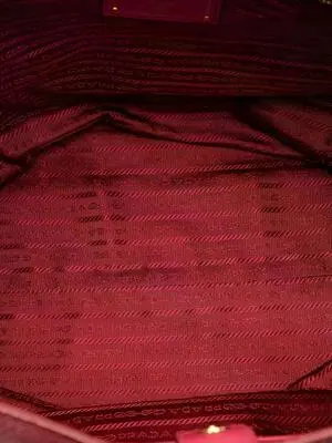 Prada Vitello Daino Embossed Canapa Logo Open Convertible Tote Satchel