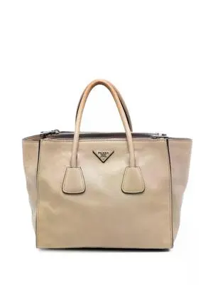 Prada Glace Calf Twin Pocket Satchel - Brown