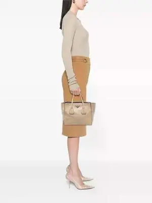 Prada Glace Calf Twin Pocket Satchel - Brown