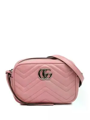 Gucci Mini Gg Marmont Matelasse Leather Crossbody Bag - Pink