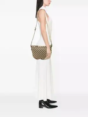 Gucci 2000-2015 Medium Gg Canvas Britt Half Moon Crossbody Bag