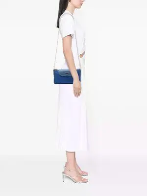 Prada Saffiano Trimmed Tessuto Chain Crossbody Bag