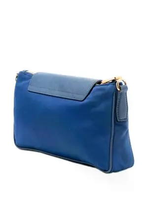Prada Saffiano Trimmed Tessuto Chain Crossbody Bag