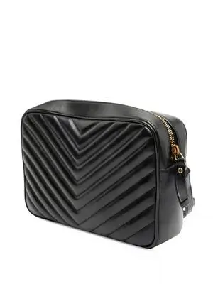 Saint Laurent 2019 Matelasse Leather Monogram Lou Camera Crossbody Bag - Black