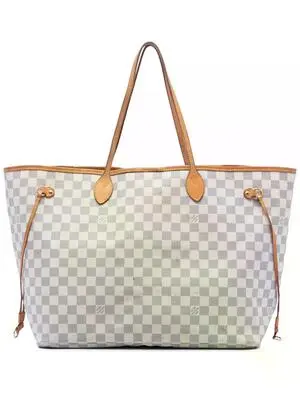 LOUIS VUITTON 2012 Damier Azur Neverfull Gm Tote Bag - White