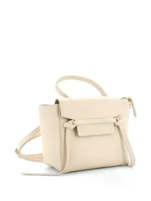 Celine Belt Bag Textured Leather Nano Shoulder Bag - Neutrals