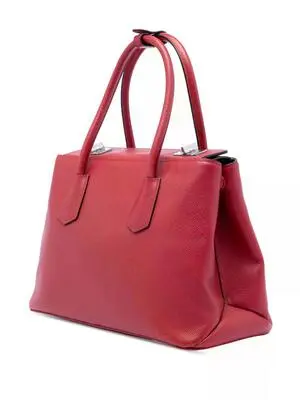 Prada Saffiano Cuir Twin Satchel - Red