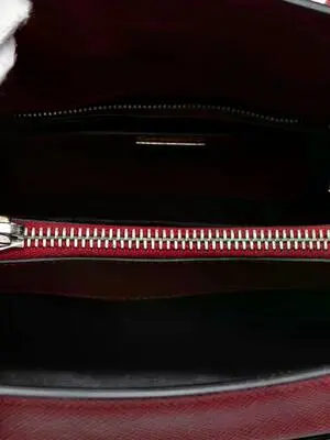Prada Saffiano Cuir Twin Satchel - Red