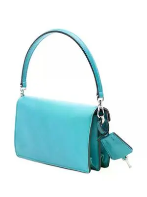 Prada Saffiano Lux Sound Lock Satchel - Blue