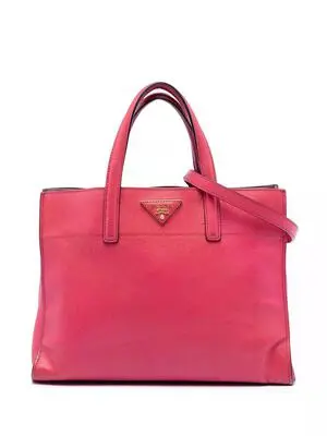 Prada Saffiano Soft Triple Pocket Tote Satchel 2010-2025 - Pink