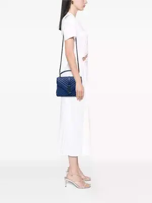 Saint Laurent 2017 Medium Monogram College Satchel - Blue