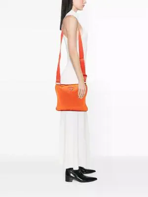 Prada Tessuto Zip Top Crossbody Bag - Orange