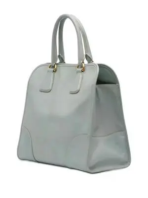 Prada Saffiano Lux Shopping Tote Satchel - Blue