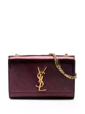 Saint Laurent 2018 Small Glitter Patent Monogram Kate Crossbody Bag