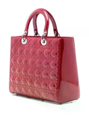 Dior 2012 Large Patent Cannage Lady Satchel - Red