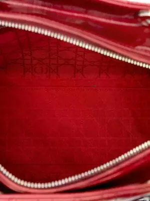 Dior 2012 Large Patent Cannage Lady Satchel - Red