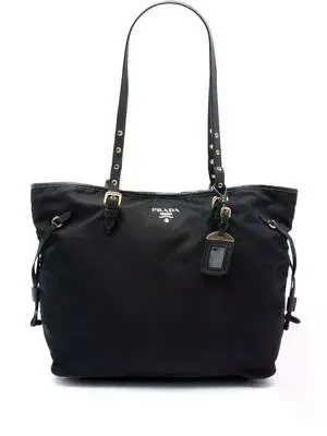 Prada Saffiano Trimmed Tessuto Tote