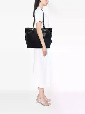 Prada Saffiano Trimmed Tessuto Tote